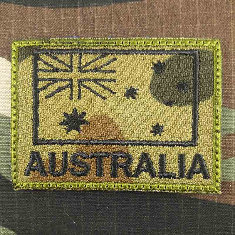 PATCH FLAG AUSTRALIA CAMO OD VELCRO 90X60mm