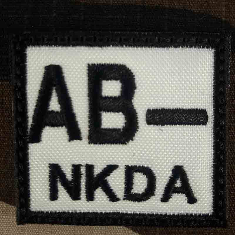 PATCH BLOOD TYPE AB -NEG COLOR NKDA VELCRO 40X40mm