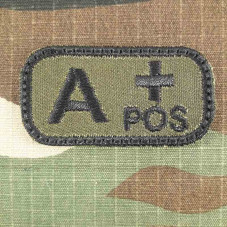 PATCH BLOOD TYPE A +POS CAMO OD VELCRO 40X20mm
